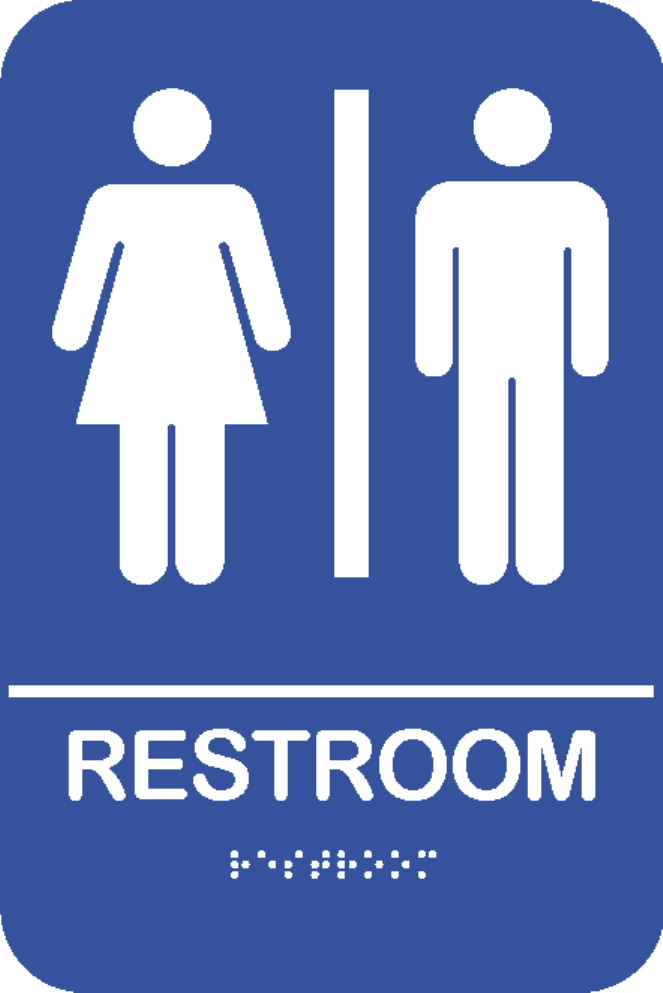Rockwood BFM686 "Restroom" Tactile Signage | Grade 2 Braille ...